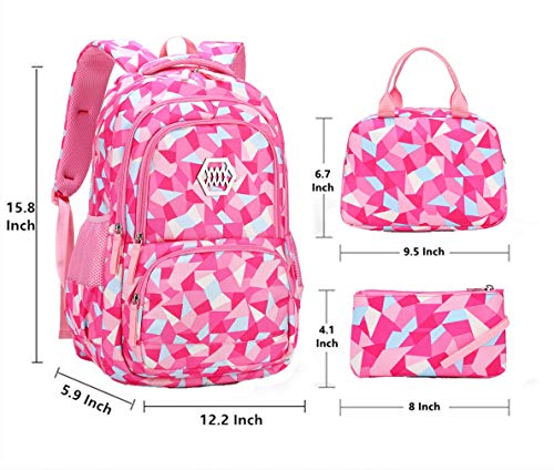 Ladyzone Camo School Backpack Lightweight Schoolbag Travel Camp Outdoor Daypack (Style-A Rosy)