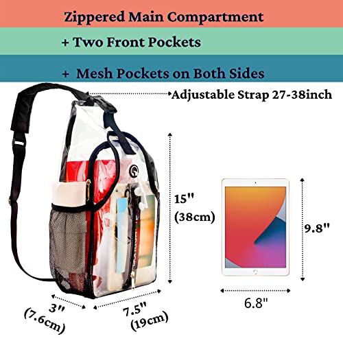 Higuyst Clear Bag Stadium Approved Small Sling Bag, Hiking Travel Concert Festival Stadium Bag for Men & Women