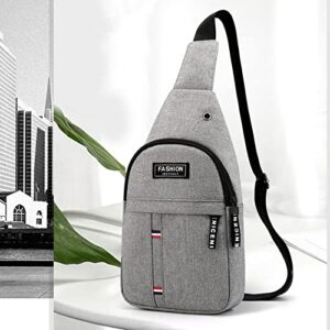 Man's Chest Bag Sling Backpack with Nylon One Shoulder Lightweight Bag for Friends Neighbors Colleagues Gray