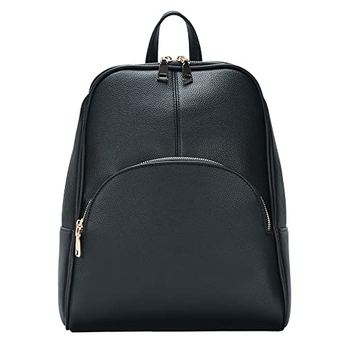 Sasha+Sofi - The Sofia Vegan Leather Multiple Compartment Stylish Backpack for Women - Black