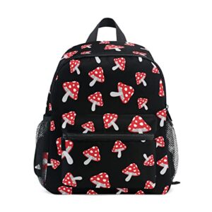 fisyme toddler backpack forest mushrooms school bag kids backpacks for kindergarten preschool nursery girls boys, m