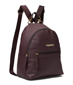 tommy hilfiger kendall ii medium dome backpack saffiano pvc dark cabernet one size