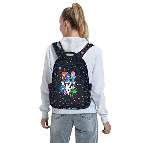 Cute Compact Travel Backpack,The Krew Its-Funneh Protagonists Poster Bookbag with Multiple Zipper Pockets, Smooth Fabric, Lightweight, Casual Backpack Daypacks for Women, Teens, Boys, Girls 14.7In