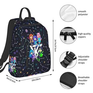 Cute Compact Travel Backpack,The Krew Its-Funneh Protagonists Poster Bookbag with Multiple Zipper Pockets, Smooth Fabric, Lightweight, Casual Backpack Daypacks for Women, Teens, Boys, Girls 14.7In