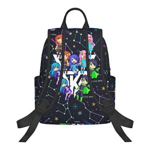 Cute Compact Travel Backpack,The Krew Its-Funneh Protagonists Poster Bookbag with Multiple Zipper Pockets, Smooth Fabric, Lightweight, Casual Backpack Daypacks for Women, Teens, Boys, Girls 14.7In