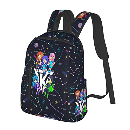 Cute Compact Travel Backpack,The Krew Its-Funneh Protagonists Poster Bookbag with Multiple Zipper Pockets, Smooth Fabric, Lightweight, Casual Backpack Daypacks for Women, Teens, Boys, Girls 14.7In