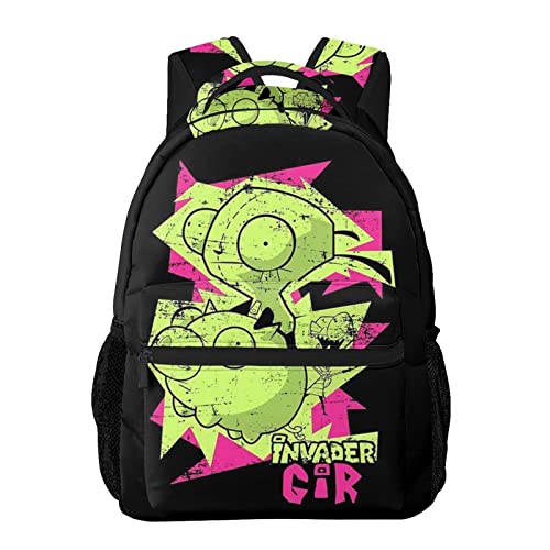 Casual Backpack Invader Cartoon_Zim Unisex High Capacity Students Schoolbag Travel Fashion Shoulders Bag