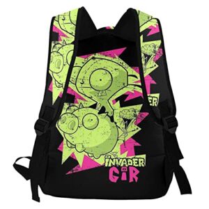 Casual Backpack Invader Cartoon_Zim Unisex High Capacity Students Schoolbag Travel Fashion Shoulders Bag