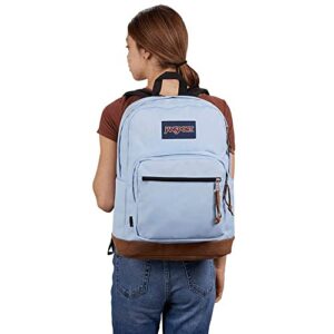 JanSport Right Pack Backpack - School, Travel, Work, or Laptop Bookbag with Leather Bottom, Hydrangea