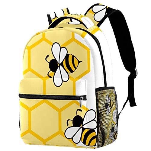 School Backpack Travel Backpack,Boy Girl Backpack,cartoon honey bees,Outdoor Sports Rucksack Casual Daypack