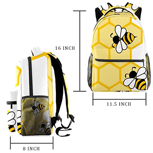 School Backpack Travel Backpack,Boy Girl Backpack,cartoon honey bees,Outdoor Sports Rucksack Casual Daypack