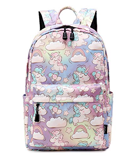 Abshoo Cute Lightweight School Boobag Kids Unicorn Backpacks for Girls Backpacks with Lunch Bag (B Unicorn Rainbow)