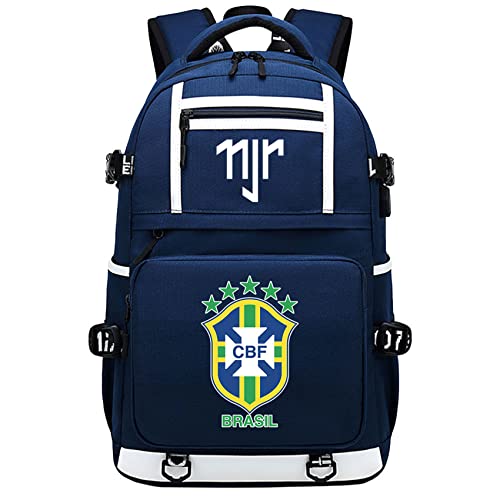 GENGX WesQi Student Boys Travel Knapsack,Neymar JR School Backpack Large Waterproof Laptop Bag with USB Charging Port