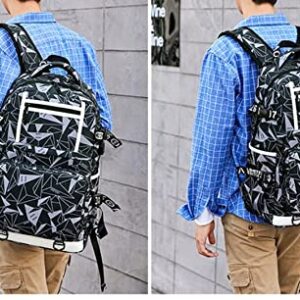 GENGX WesQi Student Boys Travel Knapsack,Neymar JR School Backpack Large Waterproof Laptop Bag with USB Charging Port