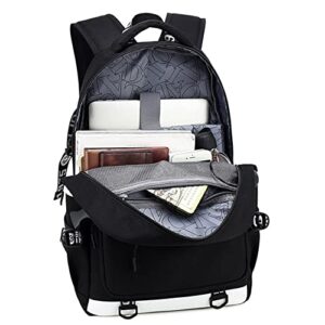 GENGX WesQi Student Boys Travel Knapsack,Neymar JR School Backpack Large Waterproof Laptop Bag with USB Charging Port