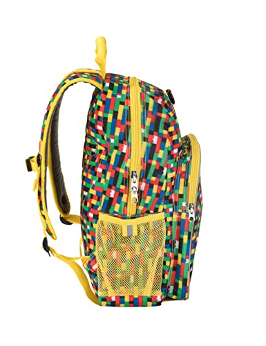 LEGO Heritage Classic Kids School Backpack Bookbag, for Travel, On-the-Go, Back to School, Boys and Girls, with Adjustable Padded Straps and Fun patterns, Brick Wall