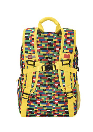 LEGO Heritage Classic Kids School Backpack Bookbag, for Travel, On-the-Go, Back to School, Boys and Girls, with Adjustable Padded Straps and Fun patterns, Brick Wall