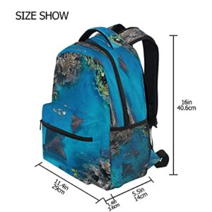 xigua Sea Stingray Print Computer Backpack - Lightweight School Bag for Boys Girls Tenns