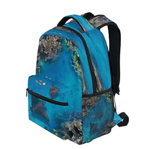 xigua Sea Stingray Print Computer Backpack - Lightweight School Bag for Boys Girls Tenns