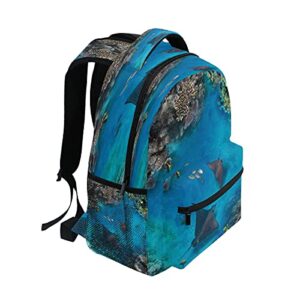 xigua Sea Stingray Print Computer Backpack - Lightweight School Bag for Boys Girls Tenns