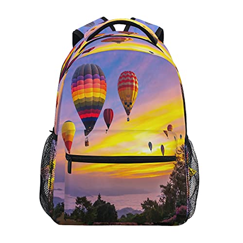 ATTX Colorful Hot Air Balloon Backpack Travel Casual Daypacks for Women and Men, School Water Resistant Bookbag for Boys Girls Teens