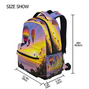 ATTX Colorful Hot Air Balloon Backpack Travel Casual Daypacks for Women and Men, School Water Resistant Bookbag for Boys Girls Teens