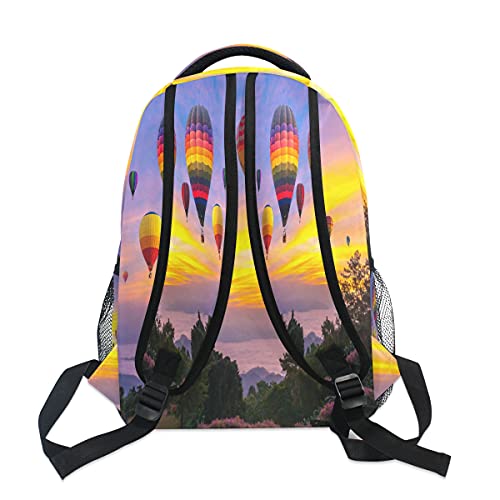 ATTX Colorful Hot Air Balloon Backpack Travel Casual Daypacks for Women and Men, School Water Resistant Bookbag for Boys Girls Teens