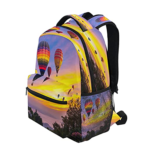 ATTX Colorful Hot Air Balloon Backpack Travel Casual Daypacks for Women and Men, School Water Resistant Bookbag for Boys Girls Teens