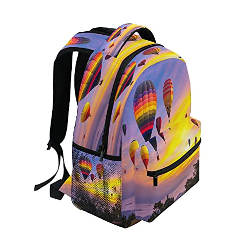 ATTX Colorful Hot Air Balloon Backpack Travel Casual Daypacks for Women and Men, School Water Resistant Bookbag for Boys Girls Teens