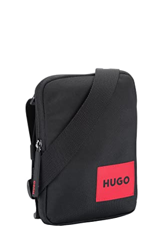 HUGO Men's ethon Nylon Mini Crossbody Bag, Black Fog, One Size