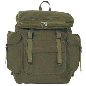 fox outdoor products european rucksack, olive drab, 20 x 13 x 7 1/2-inch