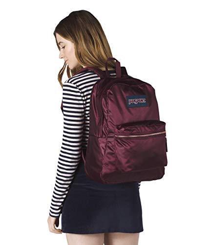 JanSport JS0A3C4W50C High Stakes Backpack, Russet Red/Rose Gold