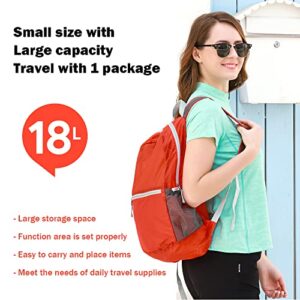 Onepolar 18L Lightweight Foldable Backpack, Casual Durable Hiking Backpack Travel Camping Outdoor Packable Backpack, Waterproof Portable Sport Daypack for Women Men Students