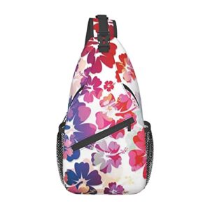 aseelo hawaiian flower print crossbody bag sling bag multipurpose travel backpack for men and women