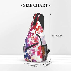 ASEELO Hawaiian Flower Print Crossbody Bag Sling Bag Multipurpose Travel Backpack For Men And Women