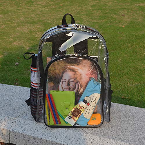 Clear Backpack, Heavy Duty See Through Backpack, Transparent Large Bookbag for College, Work, Security Travel & Sports