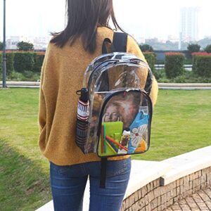 Clear Backpack, Heavy Duty See Through Backpack, Transparent Large Bookbag for College, Work, Security Travel & Sports