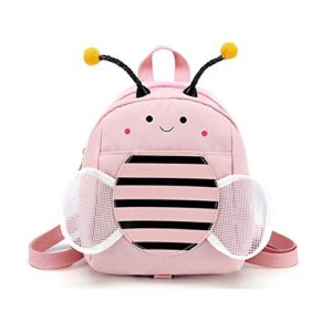 cute bee preschool backpack kindergarten baby bookbag kids school dailybag with anti-lost leash