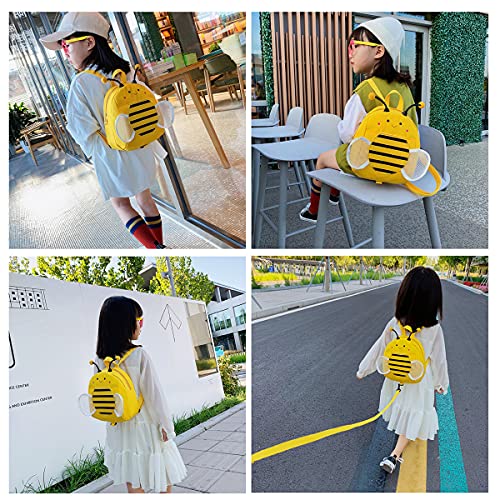 Cute Bee Preschool Backpack kindergarten Baby Bookbag Kids School DailyBag With Anti-lost Leash