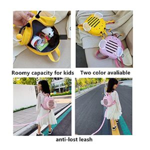 Cute Bee Preschool Backpack kindergarten Baby Bookbag Kids School DailyBag With Anti-lost Leash