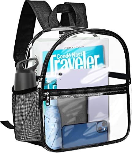 AIMEEPACK Mini Clear Backpack, Stadium Approved Clear Backpack, Waterproof Transparent School Bag,Fit For Stadium, Music Festival, School And Concerts