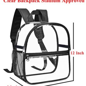 AIMEEPACK Mini Clear Backpack, Stadium Approved Clear Backpack, Waterproof Transparent School Bag,Fit For Stadium, Music Festival, School And Concerts