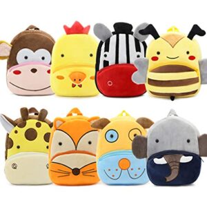 Ladyzone Toddler Backpack Zoo Animals Backpacks Cute Plush Bag Cartoon 10" Preschool Book Bag For 1-6 Years Girls Boys (Butterfly)