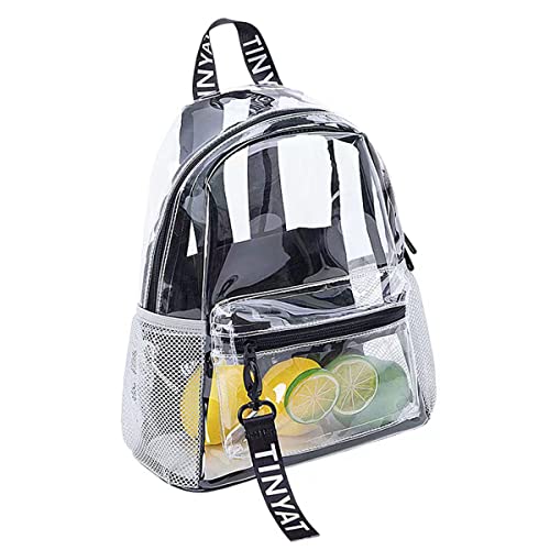 Clear small Backpack Transparent Thicker durable PVC Backpacks for Adults for School, Security, Sporting Events