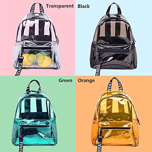 Clear small Backpack Transparent Thicker durable PVC Backpacks for Adults for School, Security, Sporting Events