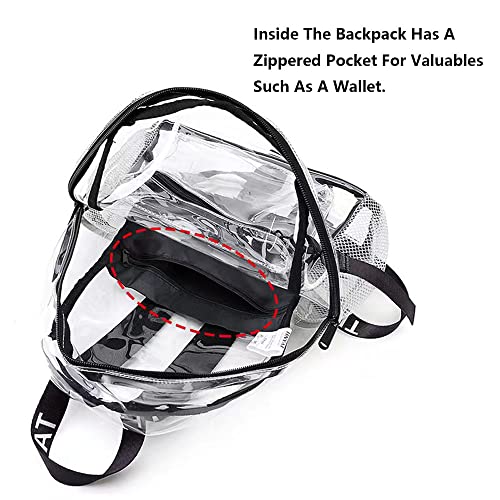 Clear small Backpack Transparent Thicker durable PVC Backpacks for Adults for School, Security, Sporting Events