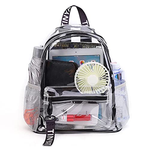 Clear small Backpack Transparent Thicker durable PVC Backpacks for Adults for School, Security, Sporting Events