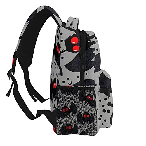 Mothman Silver Night Backpack Large Capacity School Book Bag Laptop Backpacks Lightweight Travel Bookbag Adult Daypack