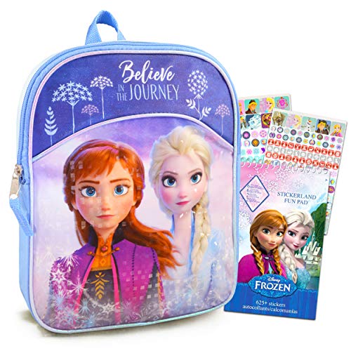 Frozen Backpack for Girls Bundle ~ Premium 11" Frozen Mini School Bag for Toddlers with Over 400 Stickers (Frozen School Supplies)