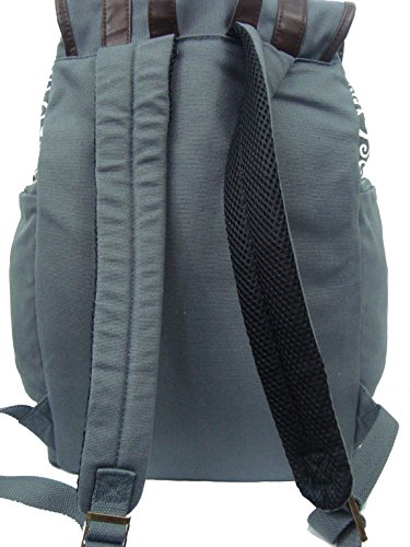 K-Cliffs Travel Laptop Backpack Canvas School Bookbag Casual School Daypack Rucksack Grey Chevron